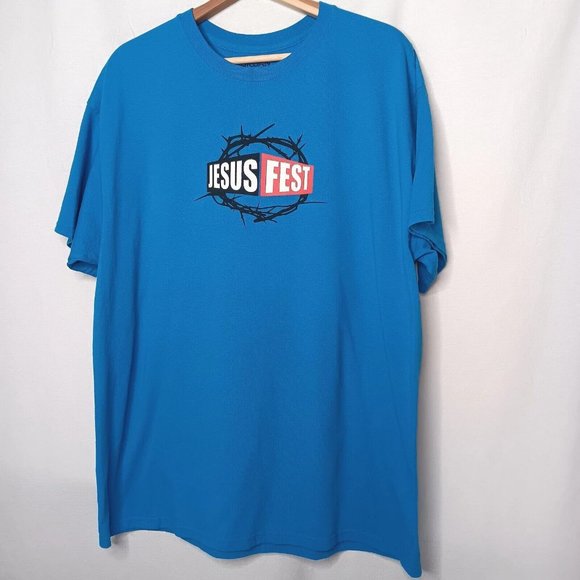 Gildan | Shirts | Jesus Fest Year Anniversary Mens Xl T Shirt Blue ...
